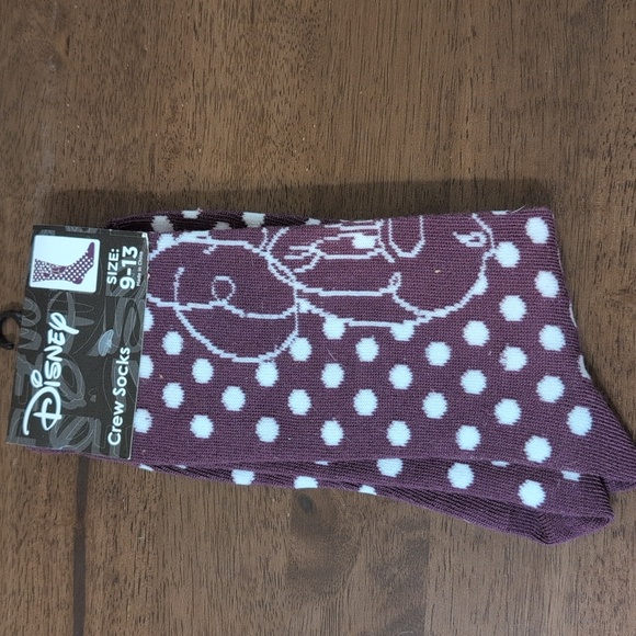 Disney | Accessories | Nwt Disney Minnie Mouse Polka Dot Crew Socks In ...